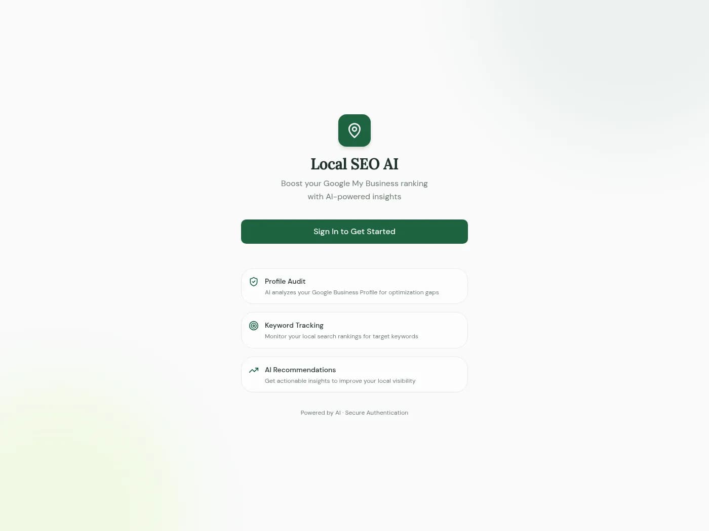 Local SEO AI Dashboard