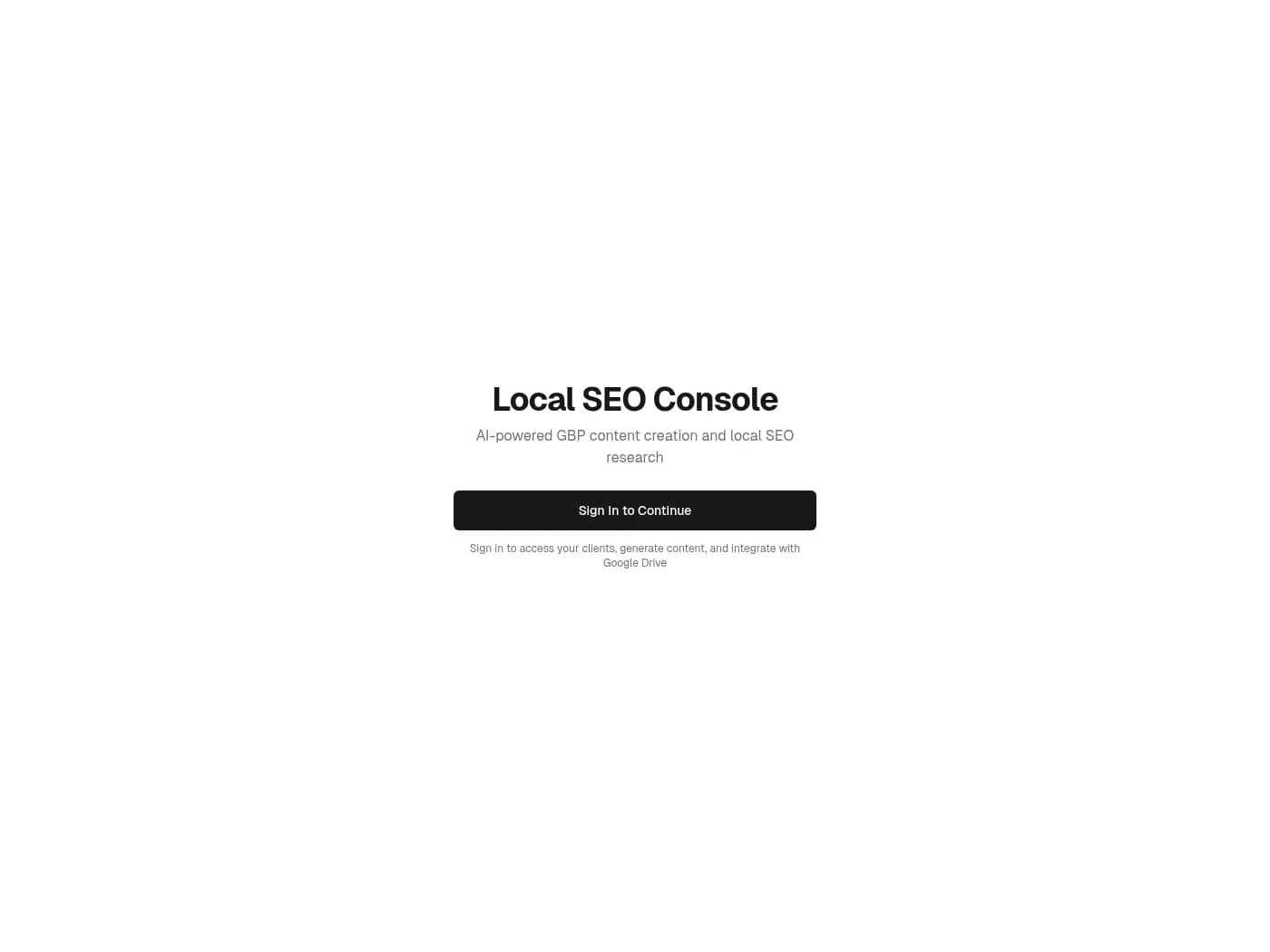 Local SEO Prompt Console