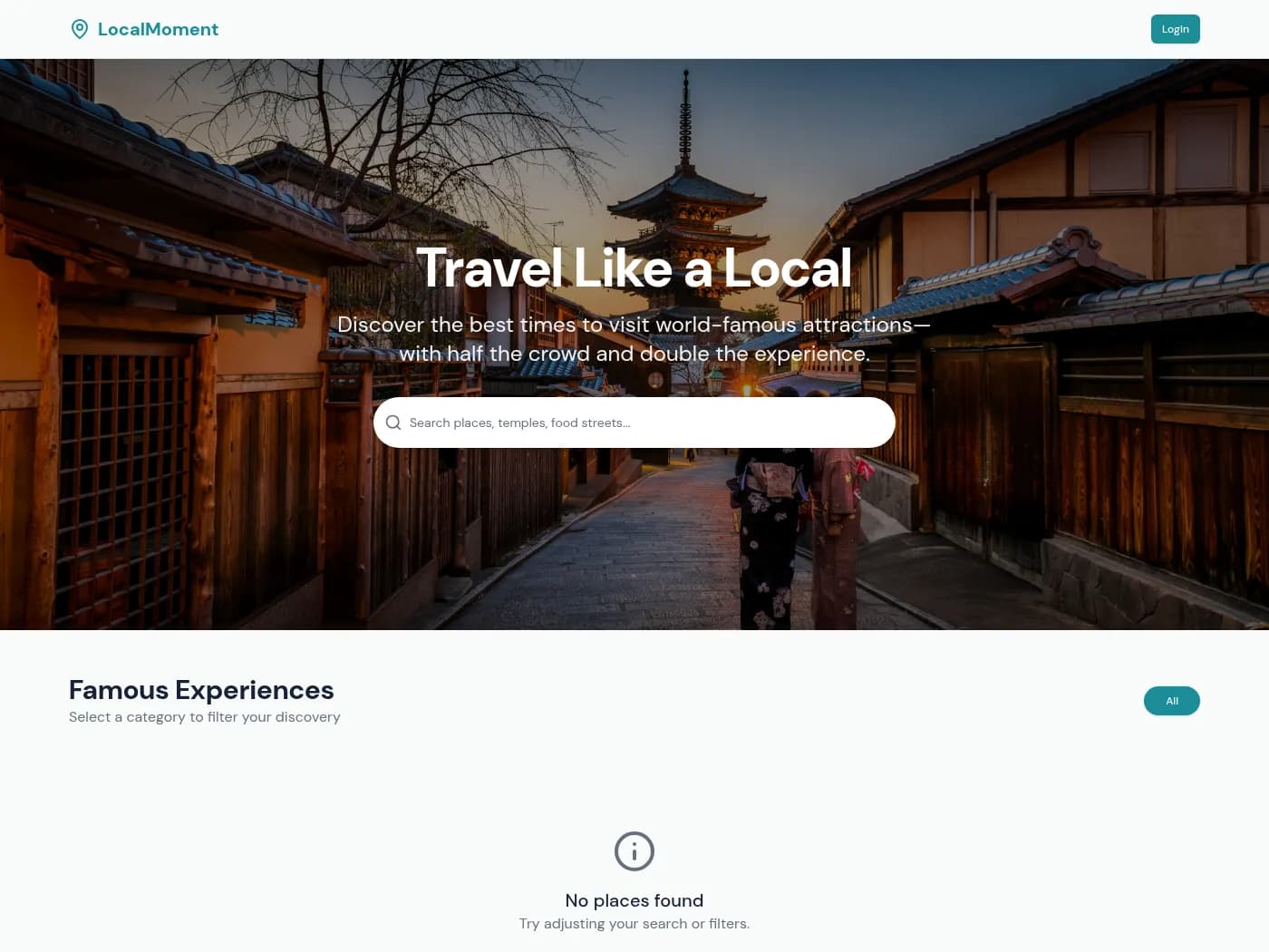 LocalMoment Experience Finder