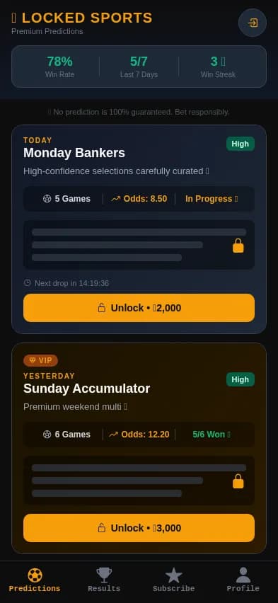 Locked Sports Predictor