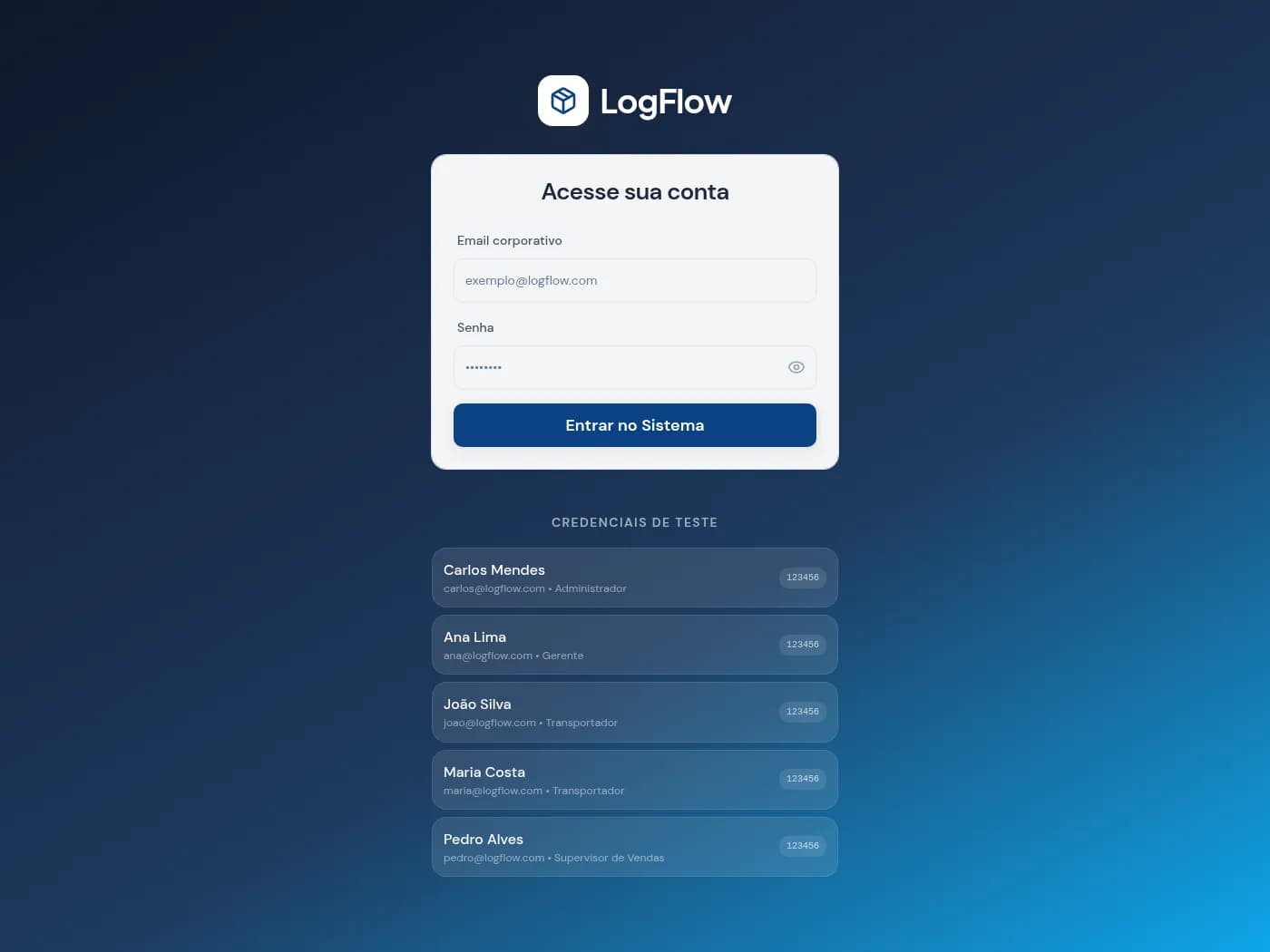 LogFlow Responsive Web App