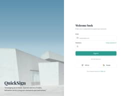 QuickSign Login Page