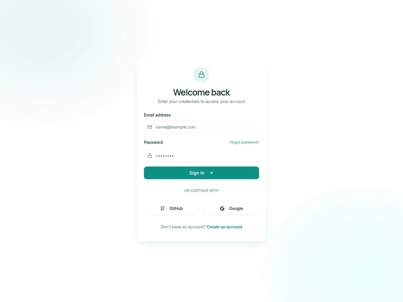 Quick Login Page