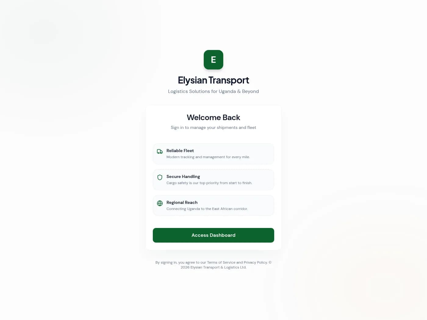 Elysian Logistics Dashboard