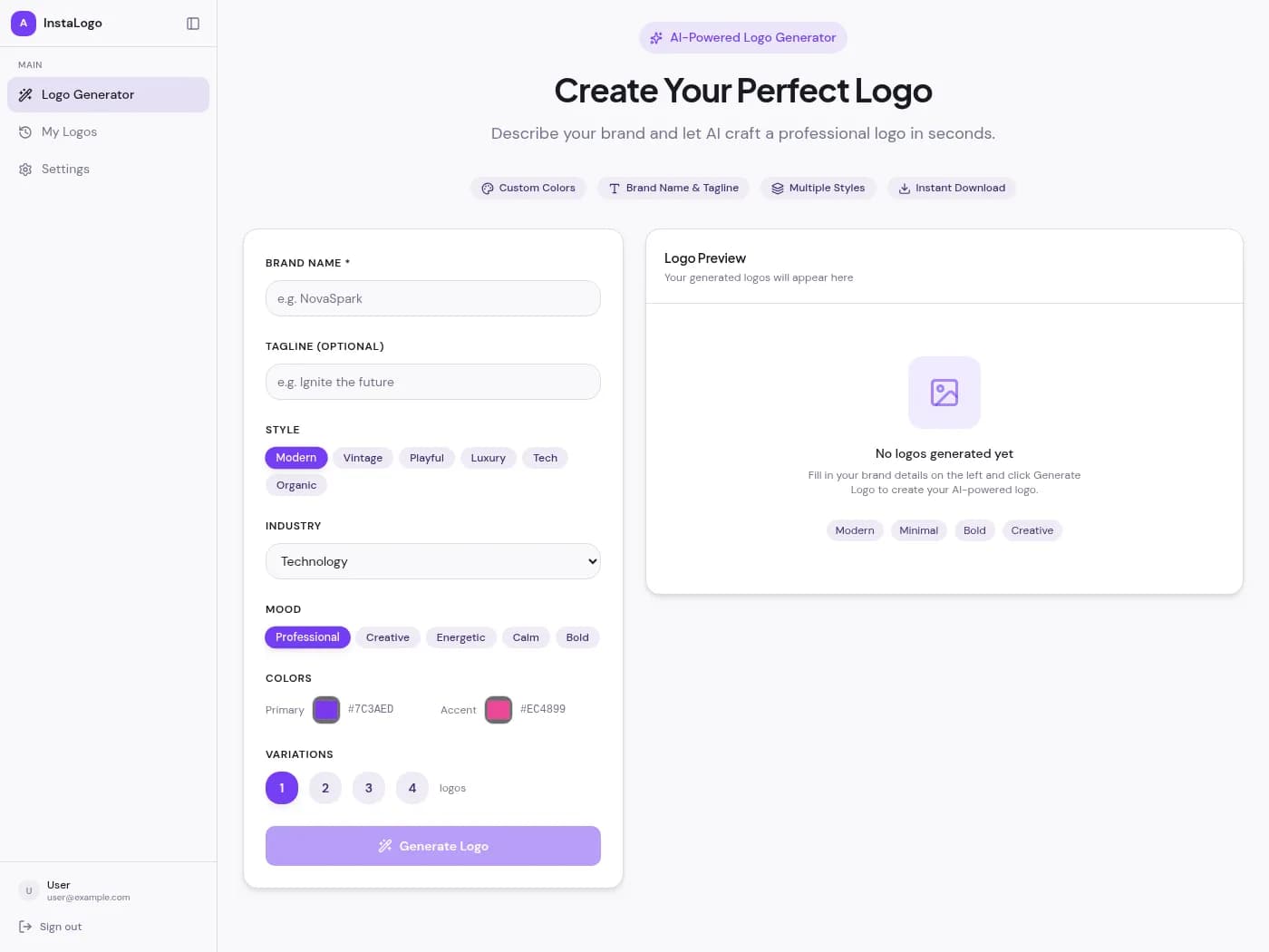 InstaLogo Generator