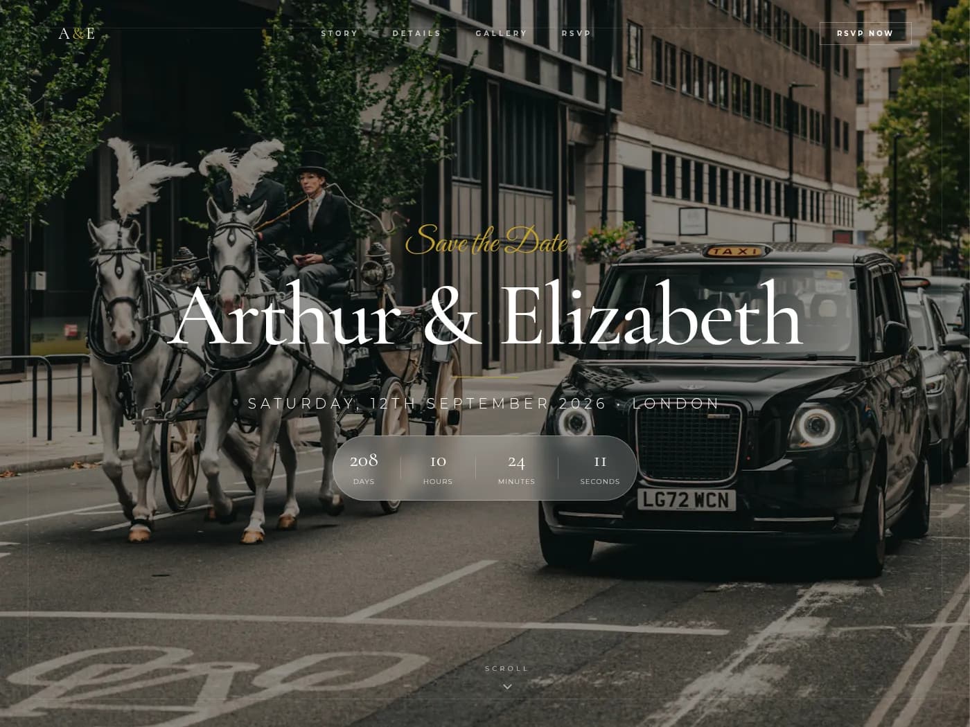 London Luxe Wedding Invite