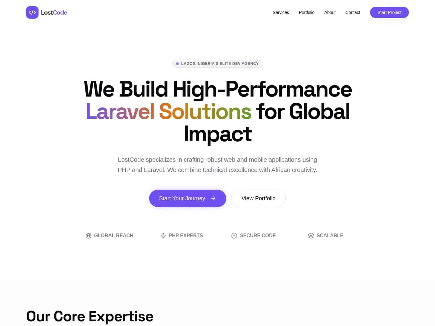 LostCode Agency Site
