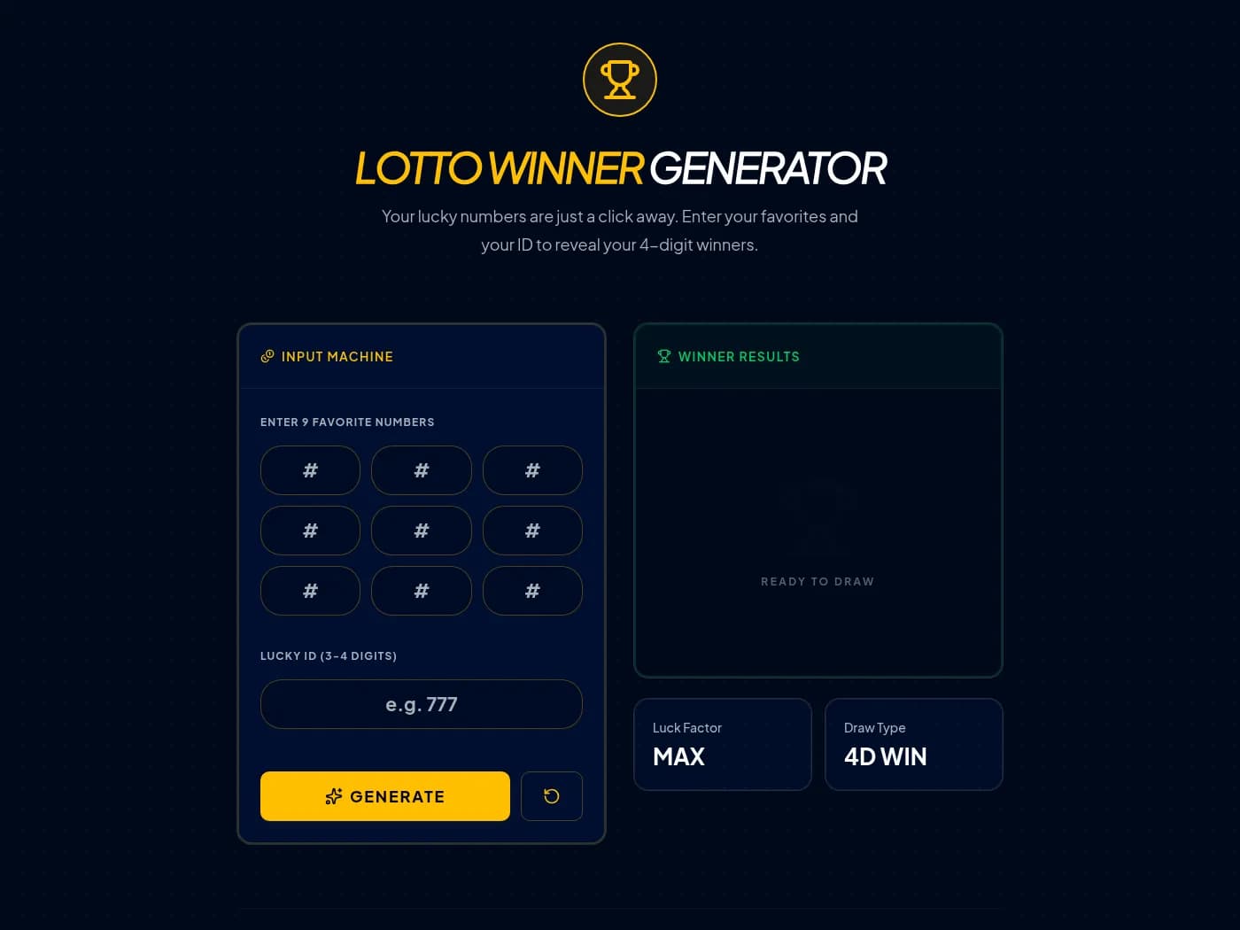 Lotto Winner Generator