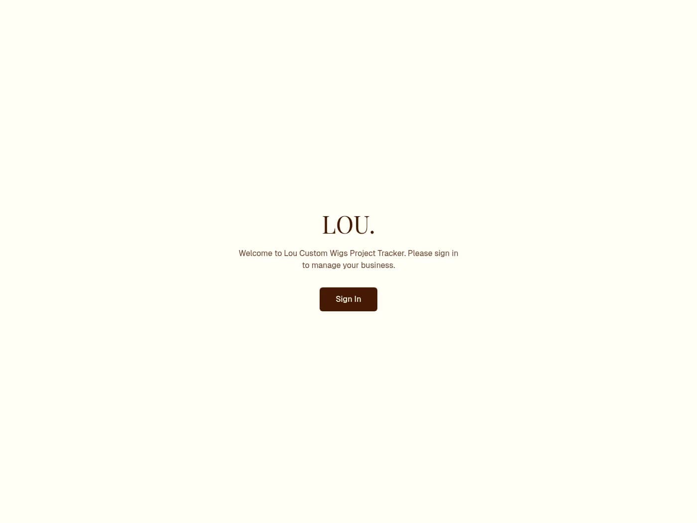 Lou Wigs Project Tracker