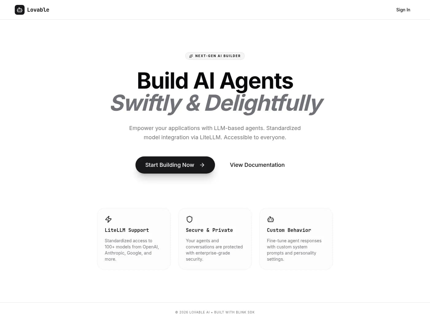 Lovable AI Agent Builder