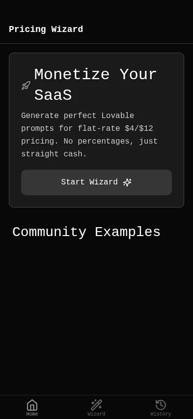 Lovable SaaS Pricing Wizard