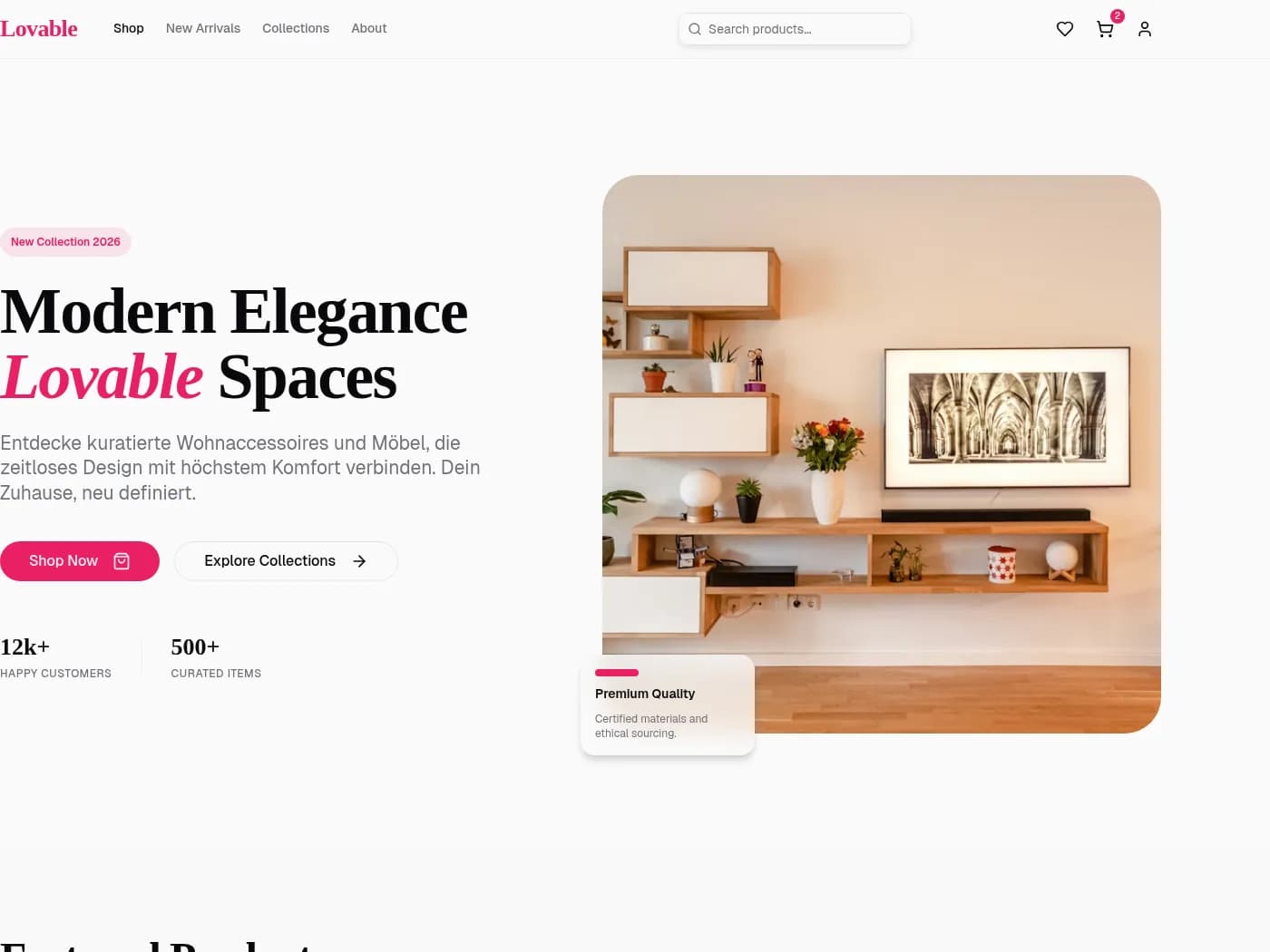 Lovable Shop Website