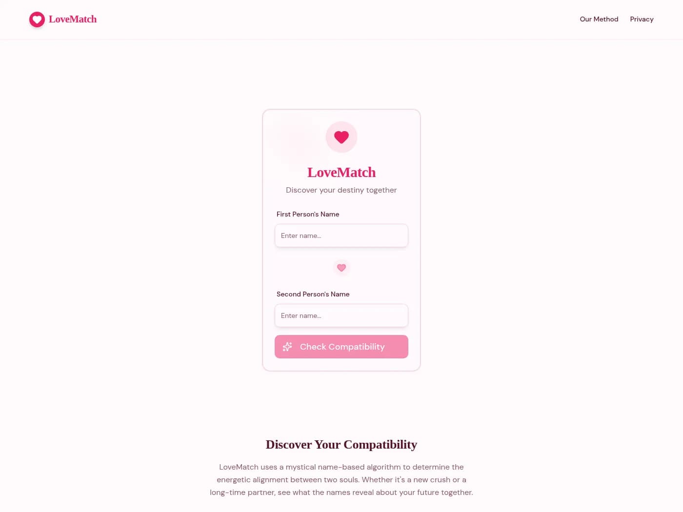 LoveMatch Calculator