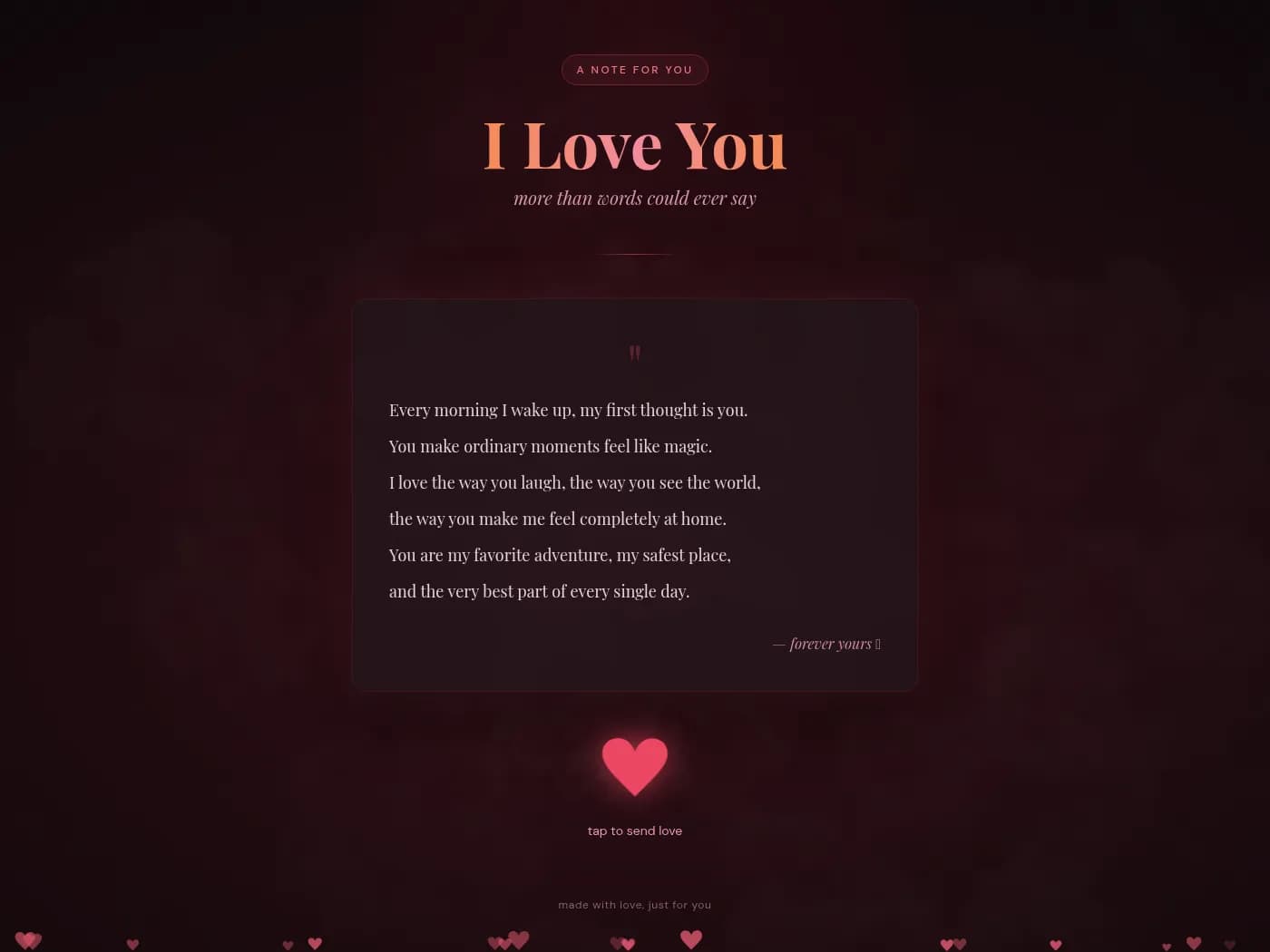 Love Note Website