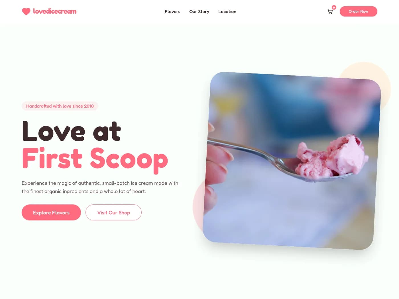 Loved Ice Cream Website