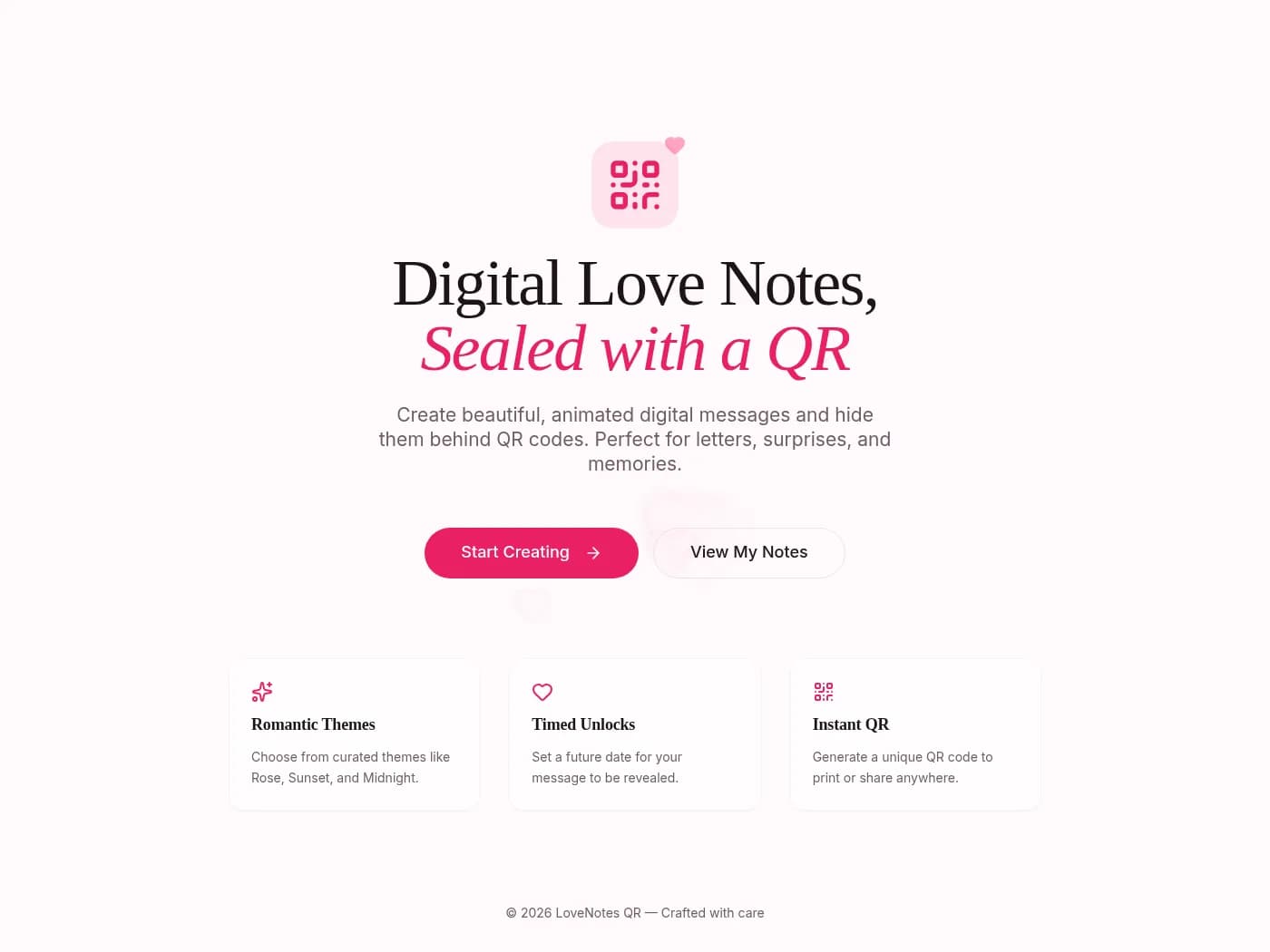 LoveNotes QR App