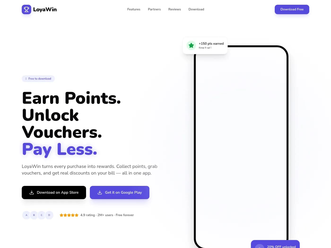 LoyaWin App Landing Page