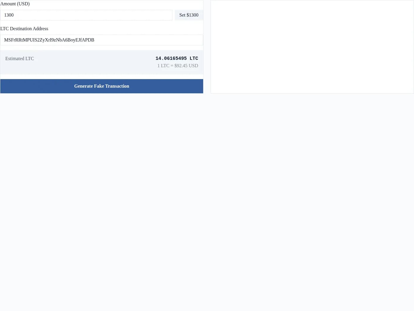 LTC Transaction Simulator
