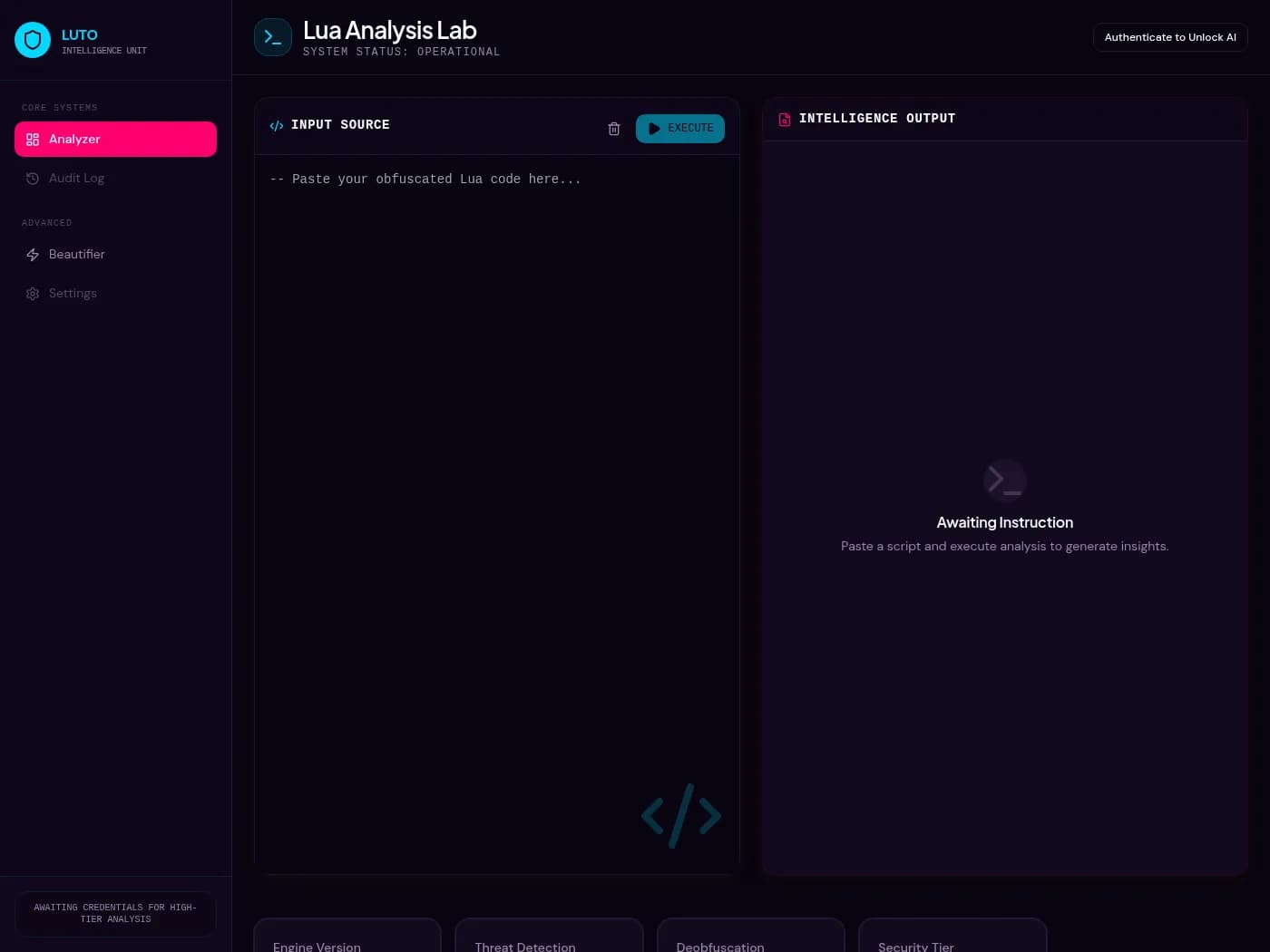 Obfuscated Lua Analyzer