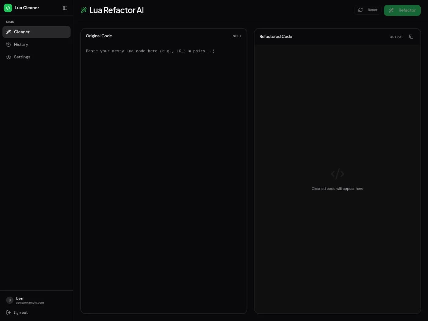 Lua Code Cleaner