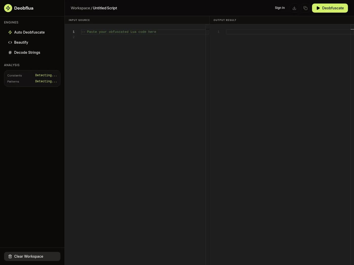 Lua Deobfuscator Web Tool