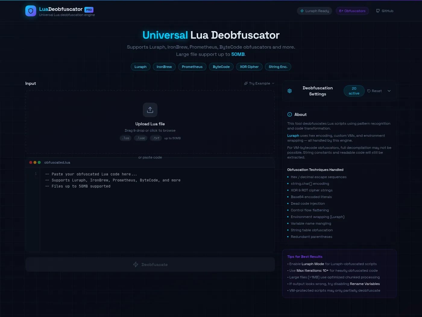 Lua Deobfuscator Pro