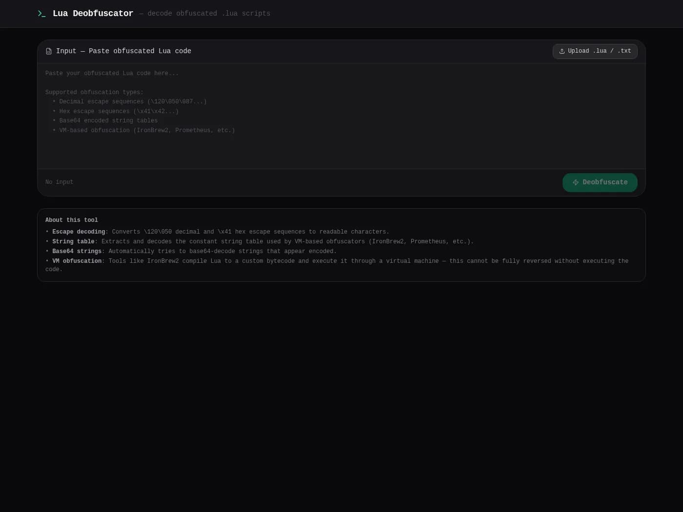 Lua Deobfuscator Hub