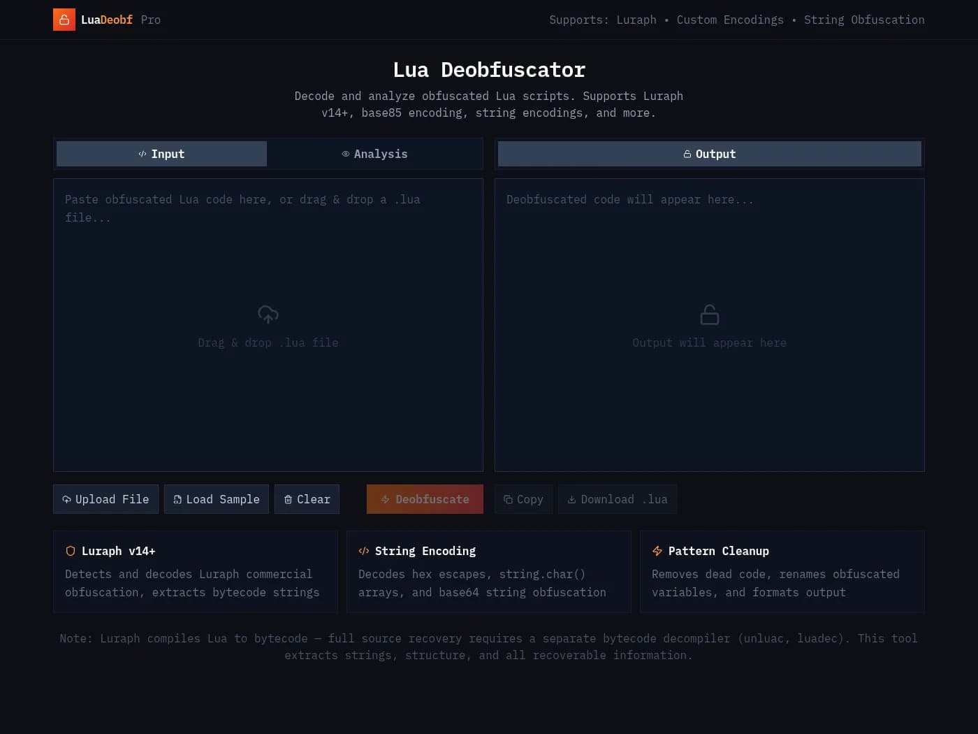 Lua Deobfuscator Pro