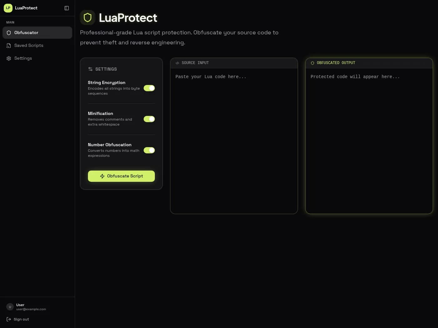 Lua Script Obfuscator Web