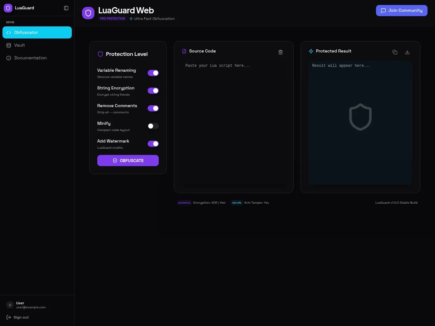 LuaGuard Web Obfuscator