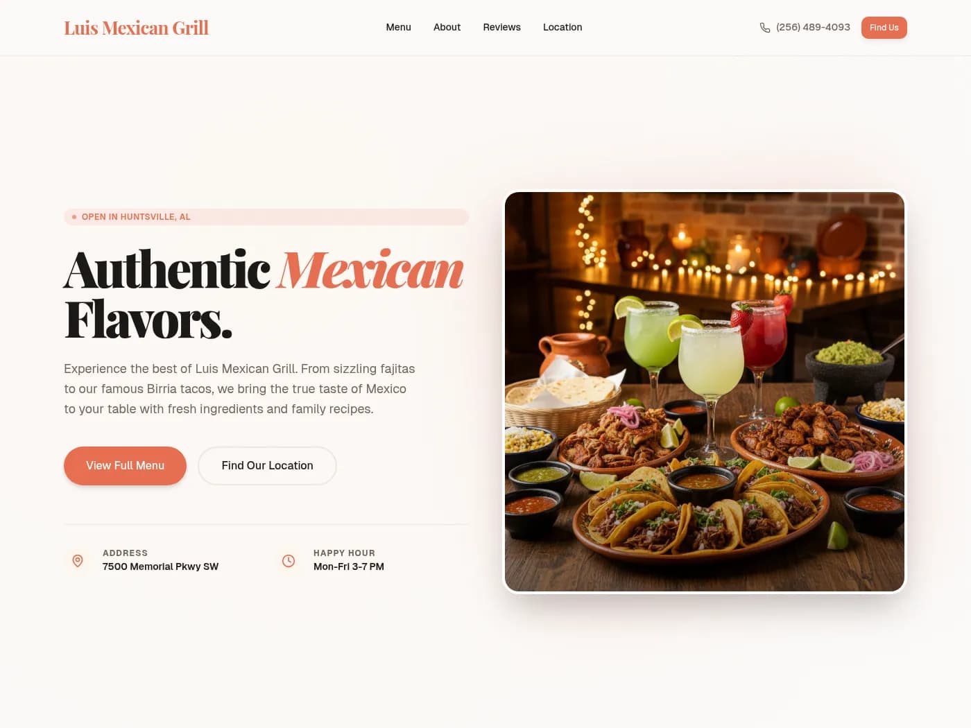 Luis Mexican Grill Web App