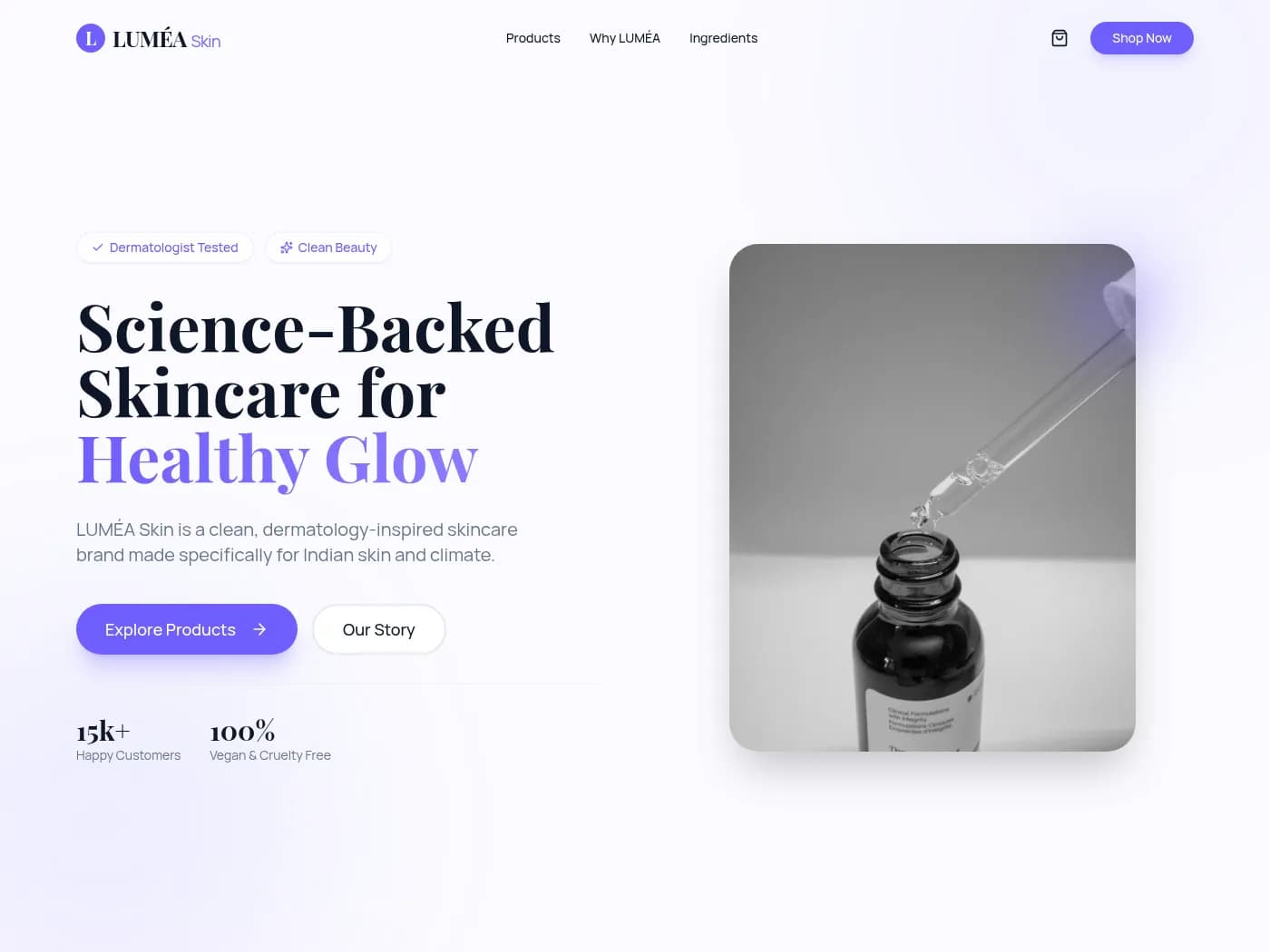LUMÉA Skin Landing Page