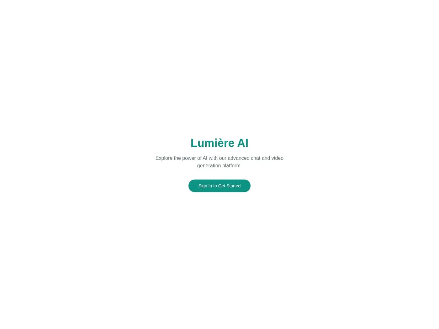 Lumière AI Web App