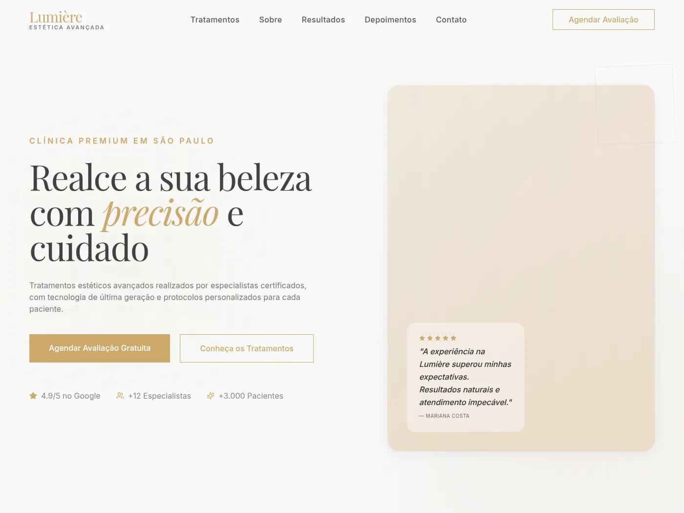 Lumière Luxury Landing Page