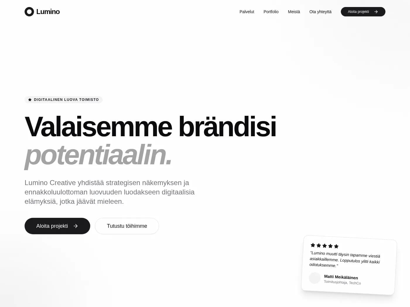 Lumino Creative Landing