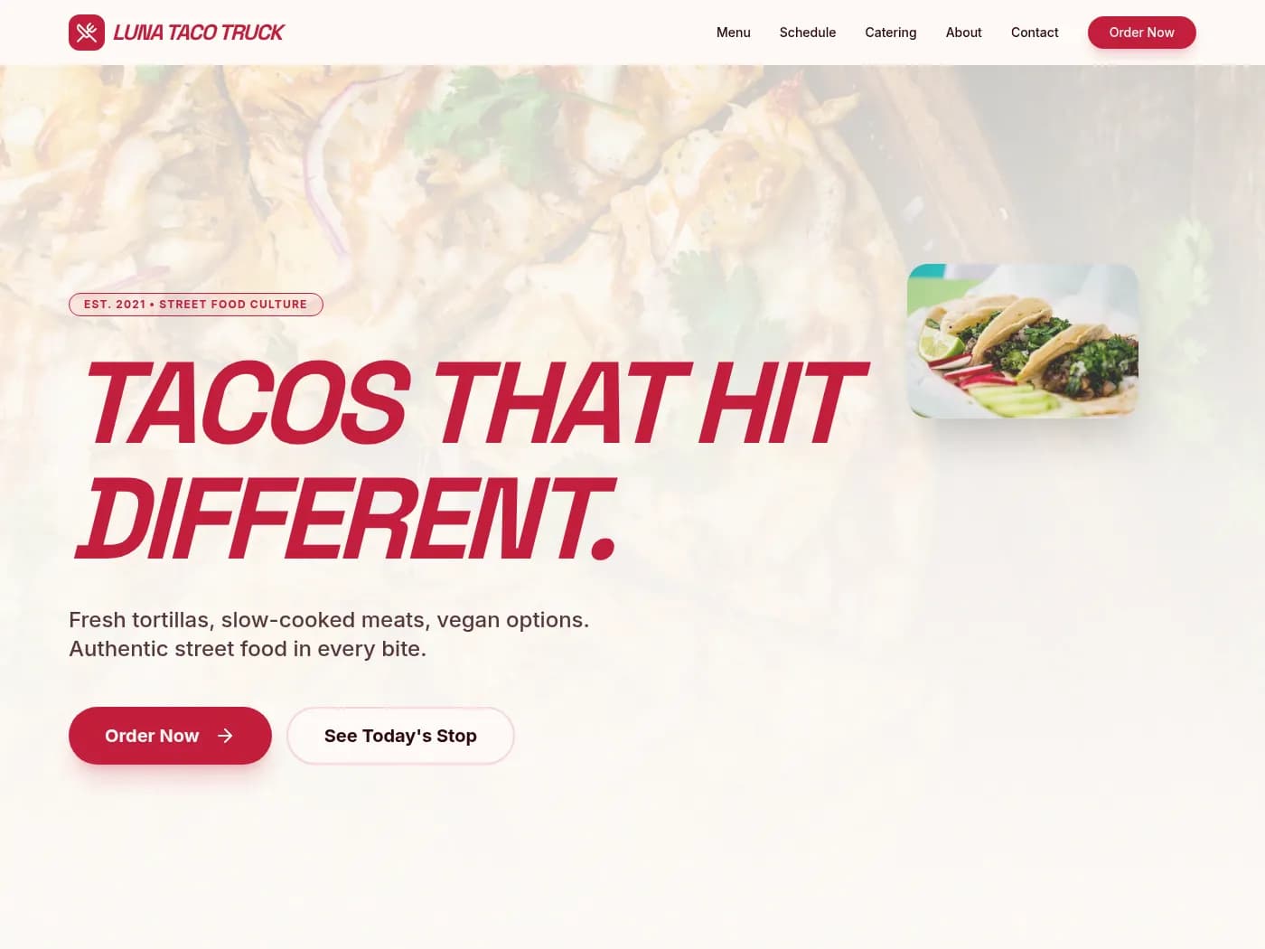 Luna Taco Truck Website
