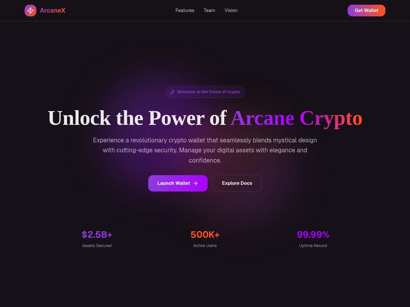 LunaWallet Welcome Page