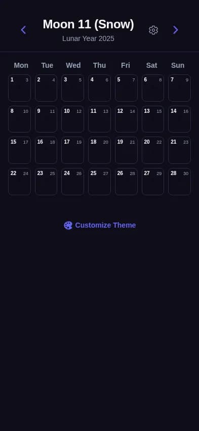 Lunar 13 Calendar