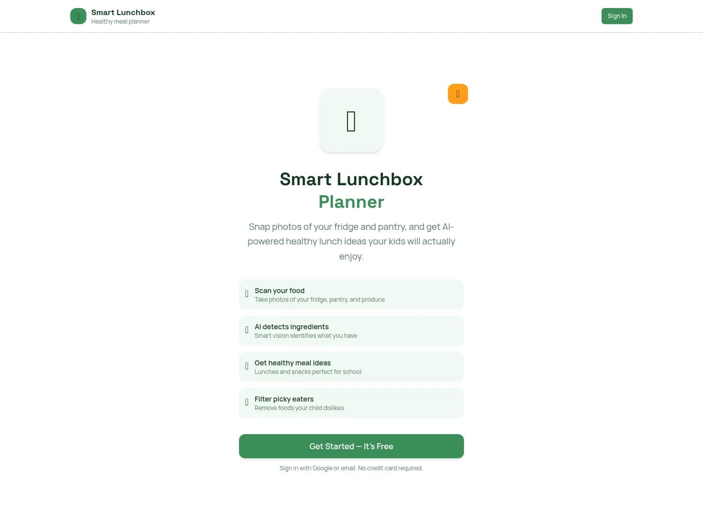 Smart Lunchbox Planner
