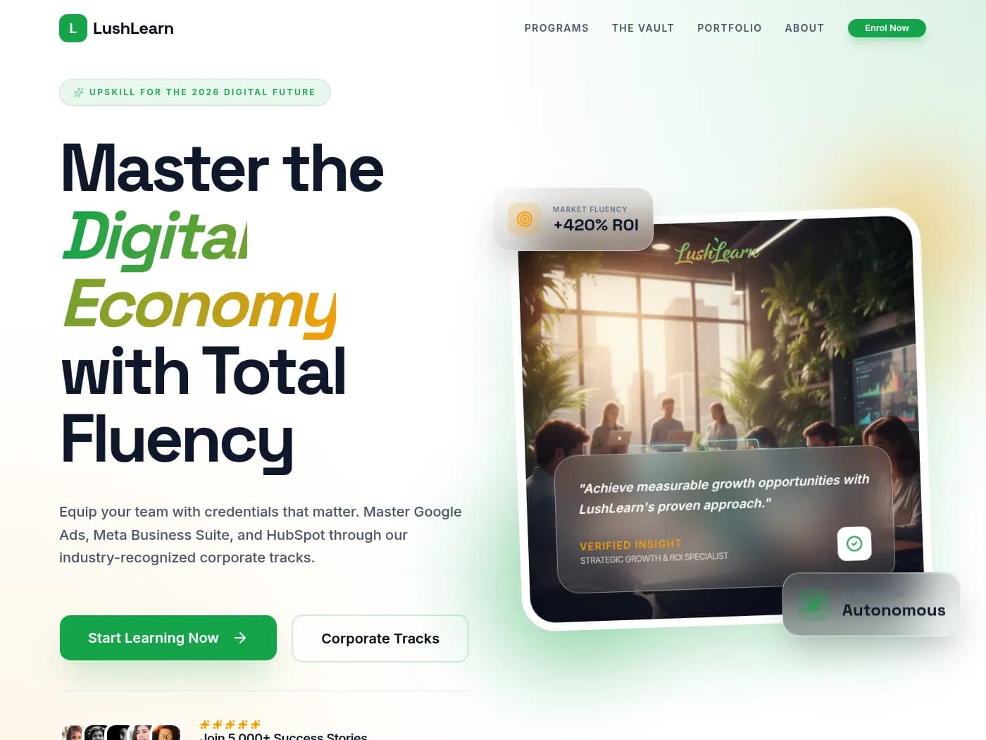 LushLearn Homepage Banner