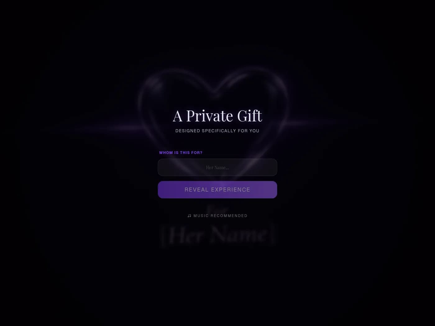 Cinematic Romance Web Experience