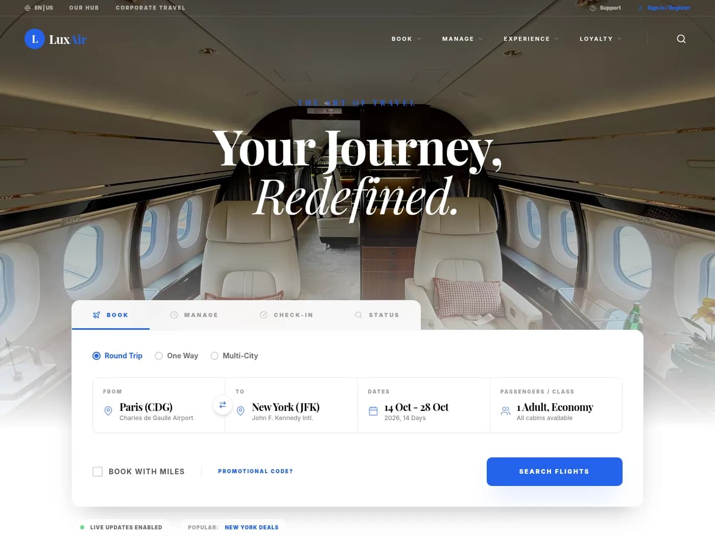 LuxAir Booking UI