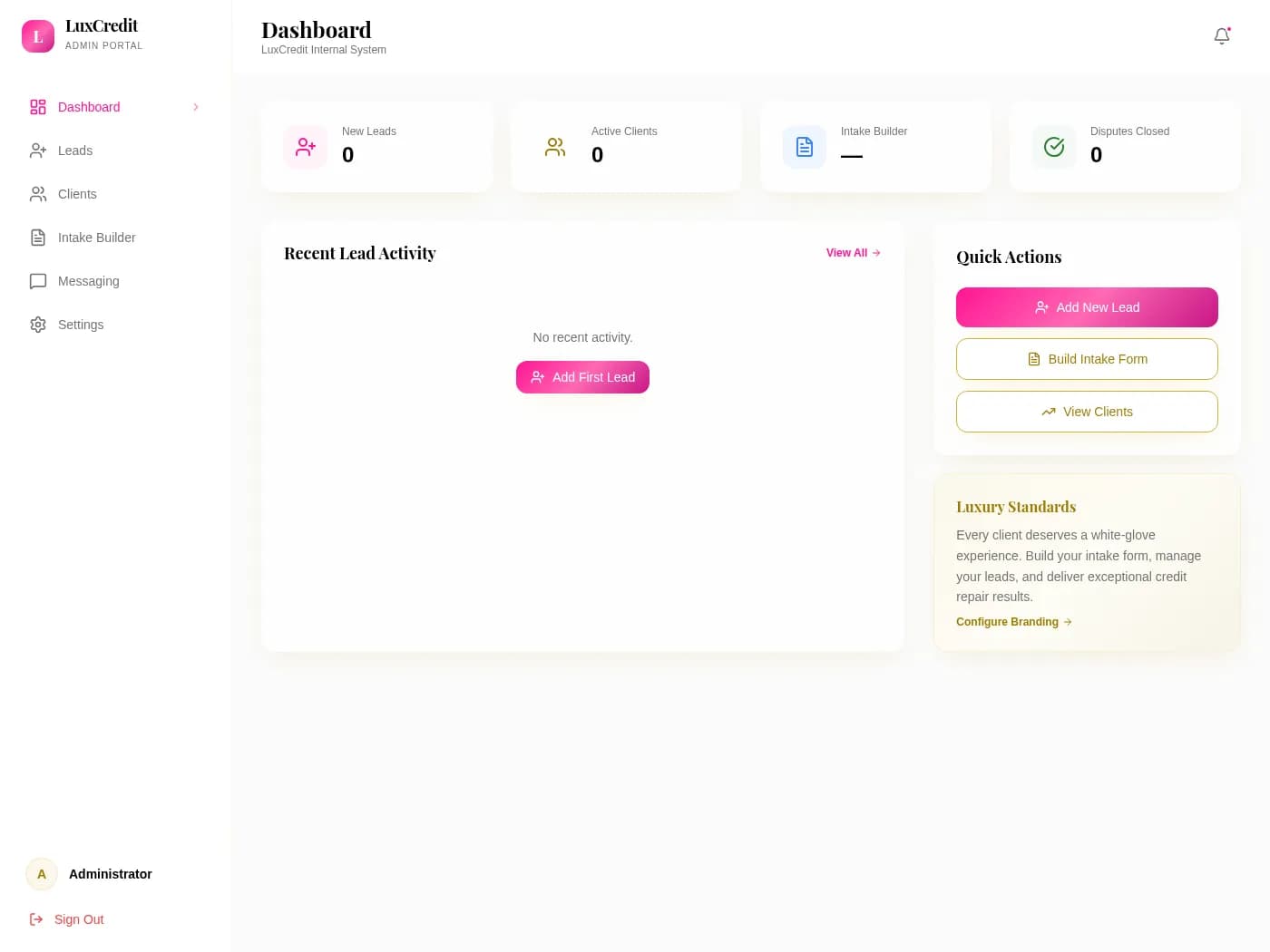 LuxCredit CRM Portal