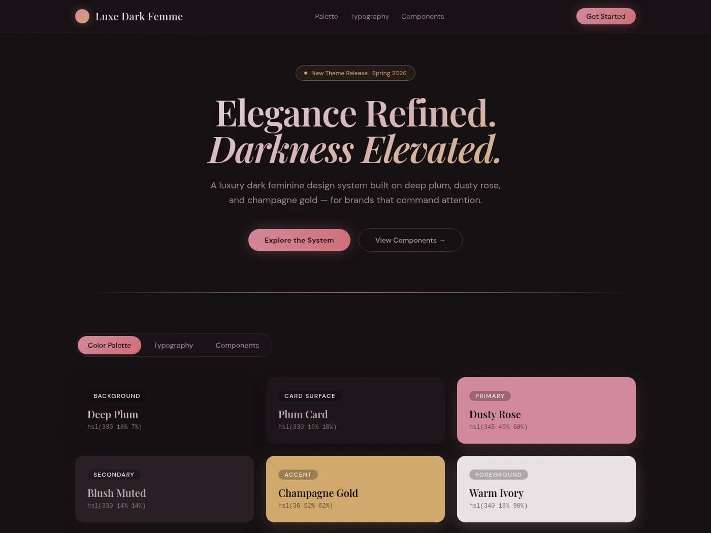 Luxe Dark Femme Theme