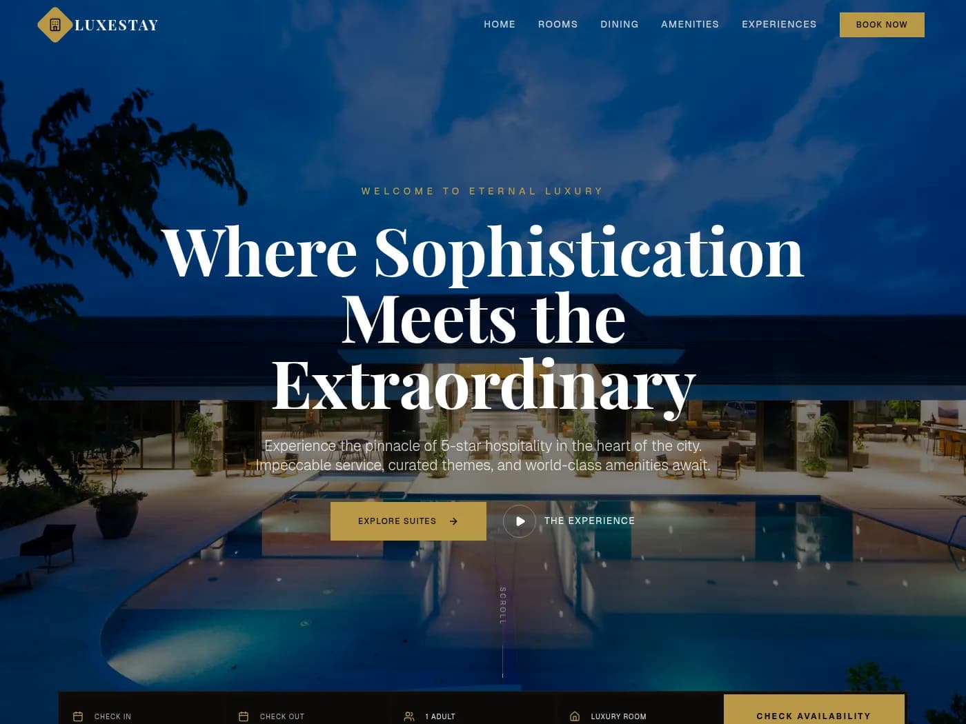 LuxeStay Hotel Website