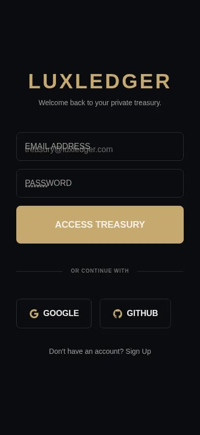 LuxLedger Finance App