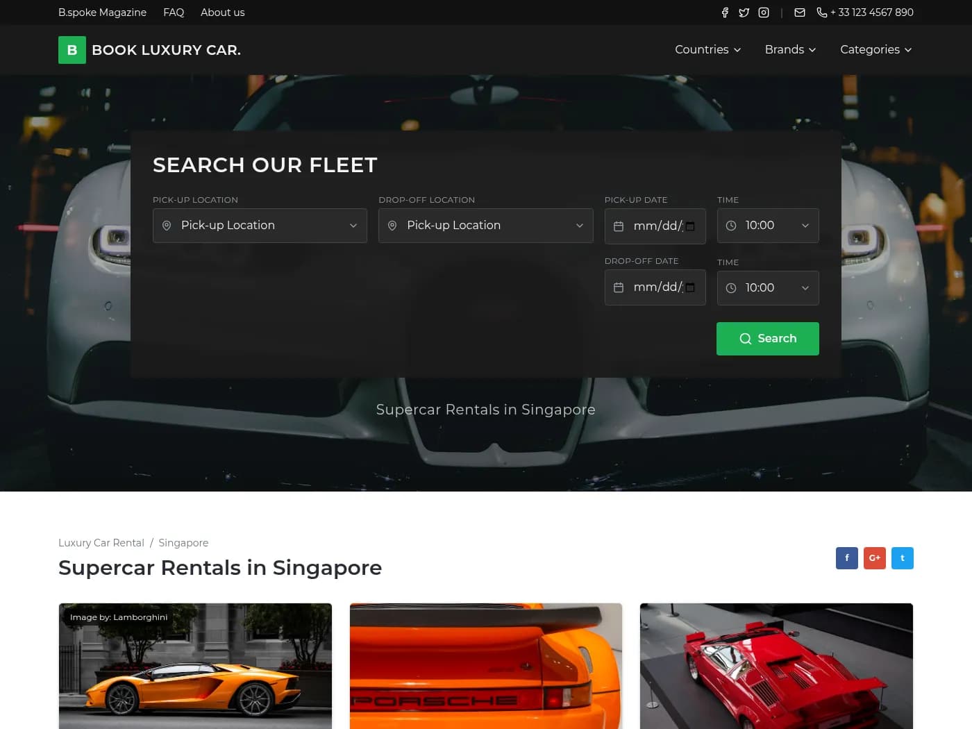 Luxury Car Hire Clone