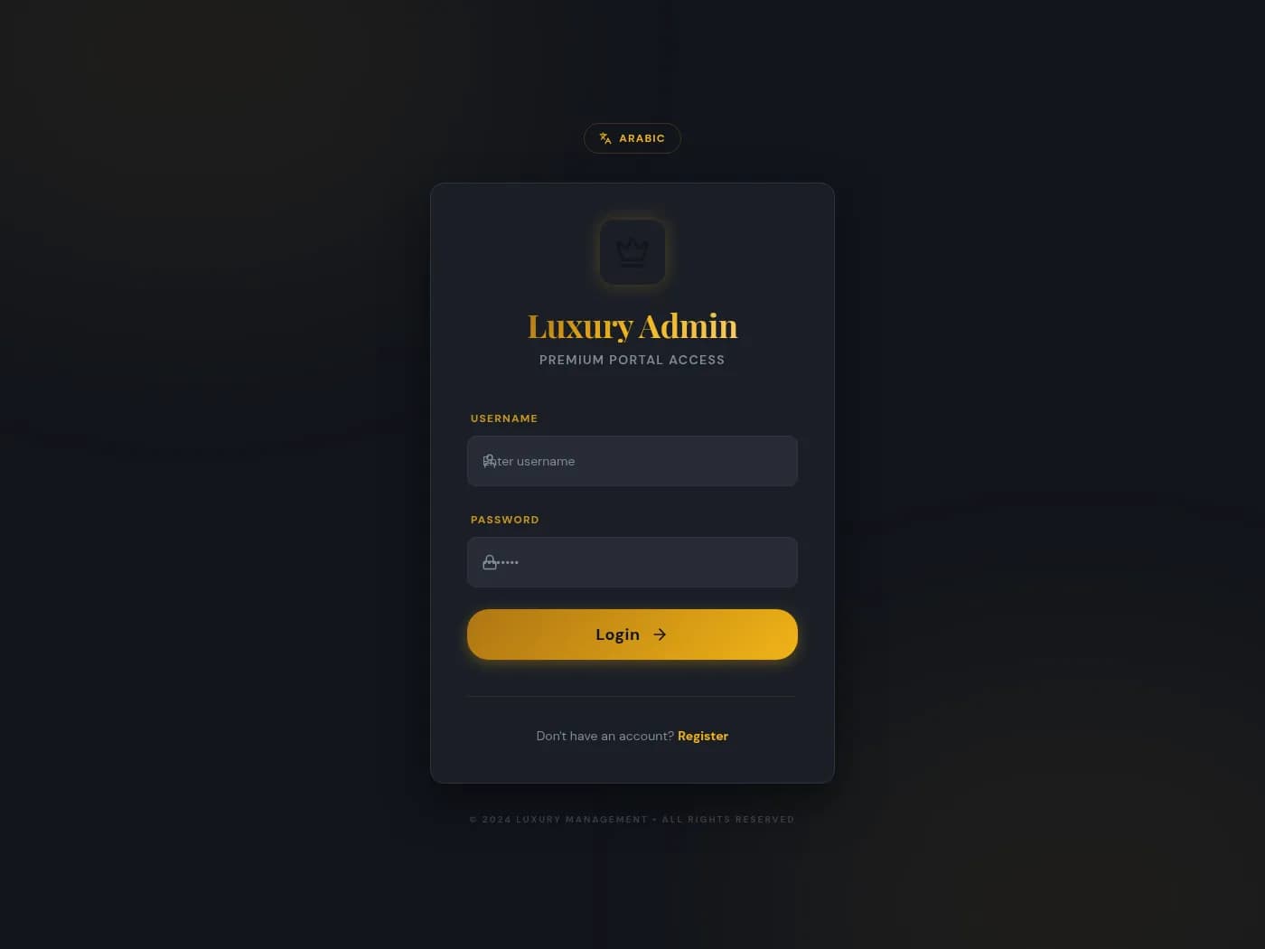 Luxury Admin Dashboard