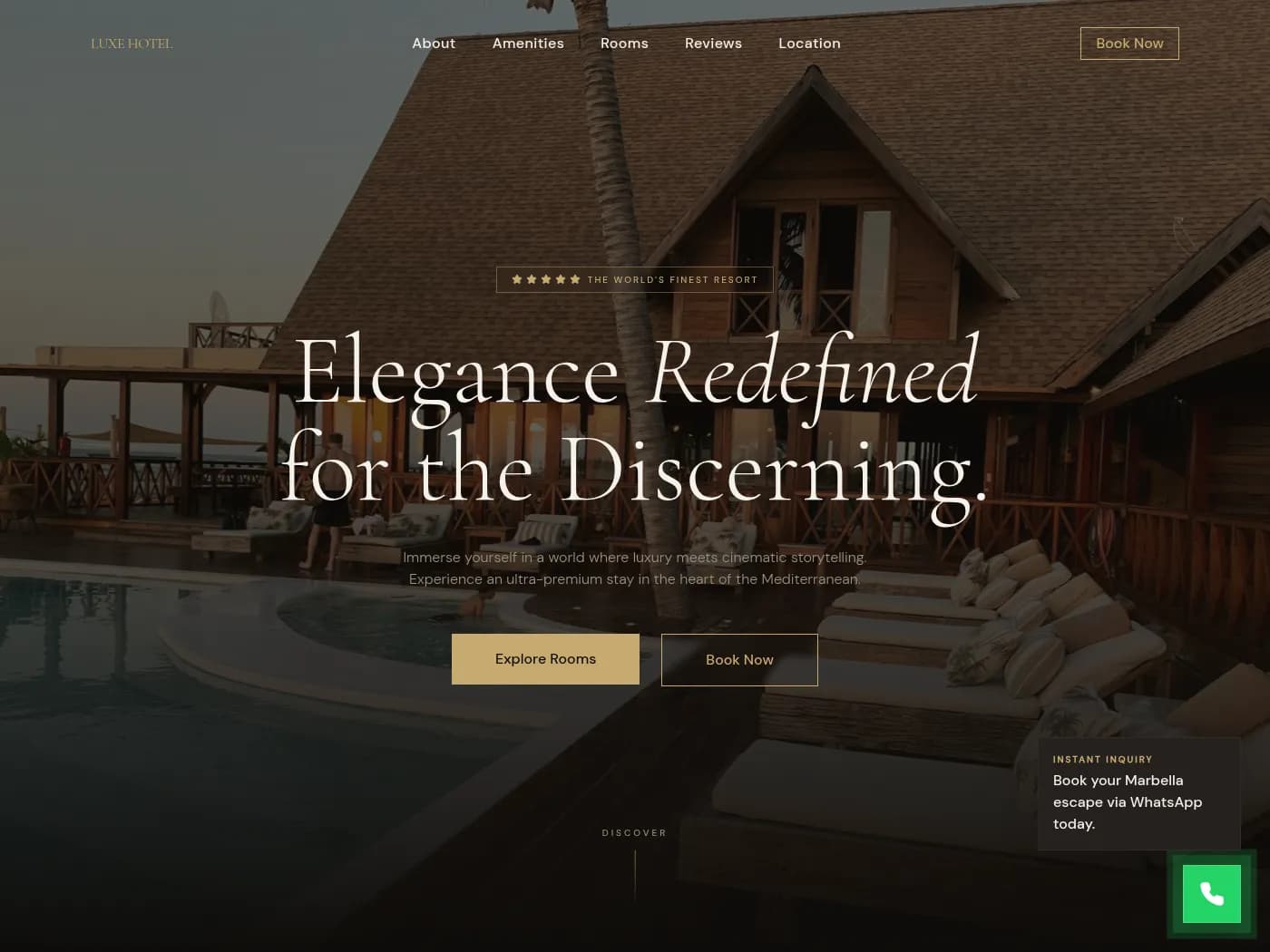 LuxeHotel One-Page Experience