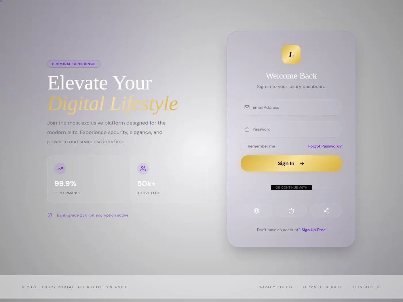 Luxury Login Portal